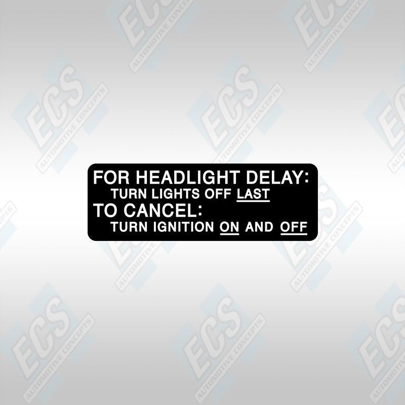 1970-71 Mopar: Headlight Delay Decal – ECS Automotive Concepts
