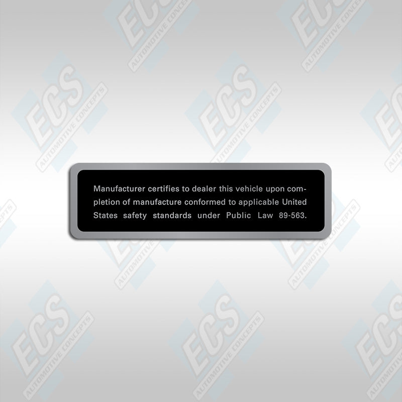 1968-69 Mopar: Safety Standards Decal – ECS Automotive Concepts