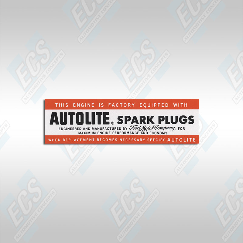 1964-67 Ford: Air Cleaner / AutoLite Spark Plug Specification Decal ...